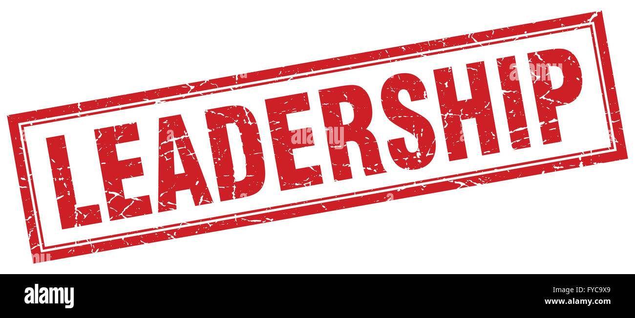 leadership red square grunge stamp on white Stock Vector Image & Art ...