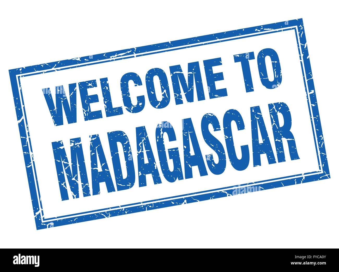 Madagascar blue square grunge welcome isolated stamp Stock Vector Image ...
