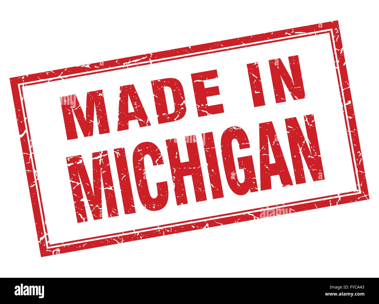Michigan red square grunge made in stamp Stock Vector Image & Art - Alamy