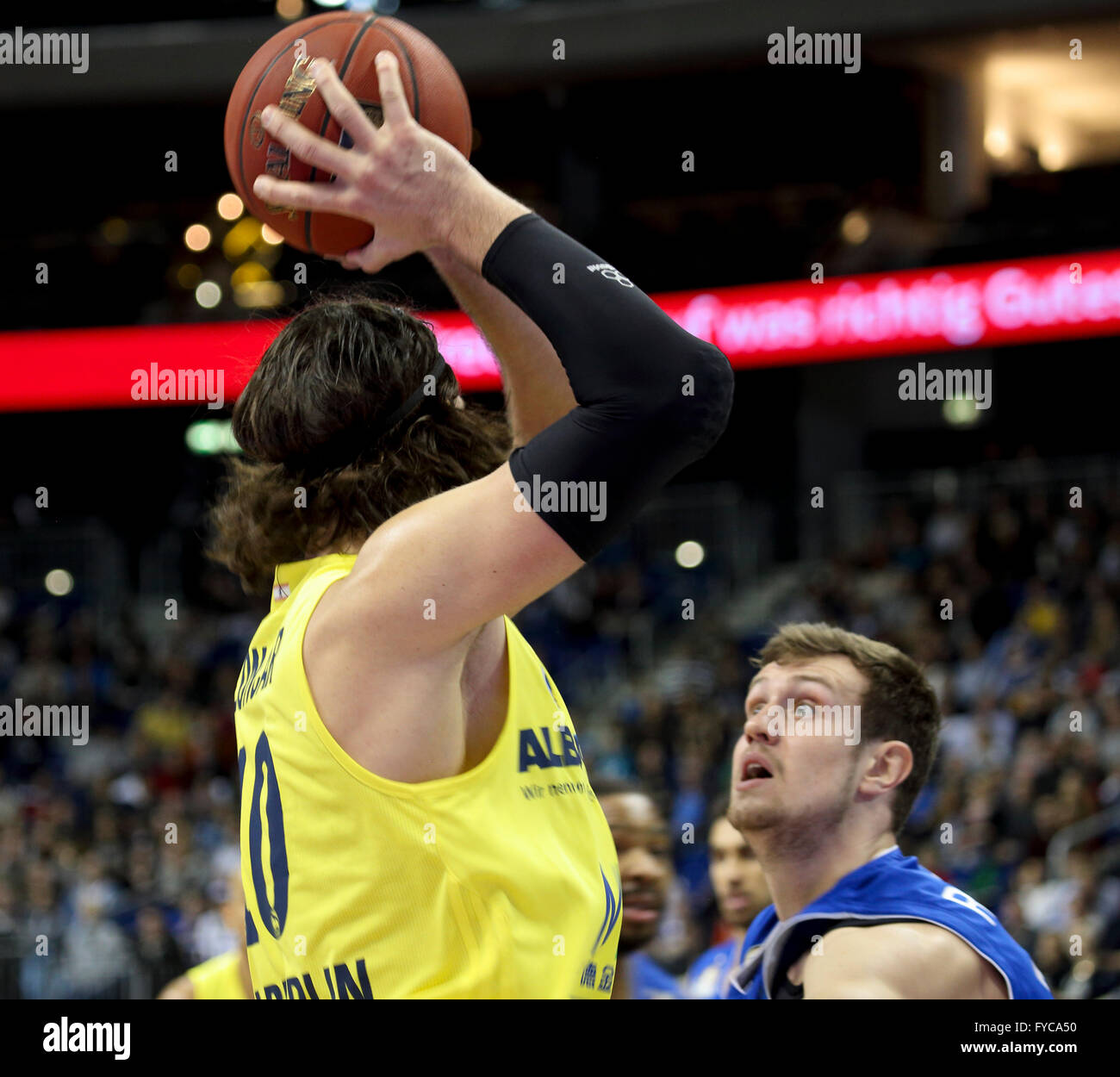 Action from the Berlin Alba v Fraport Skyliners pro-basketball match on ...