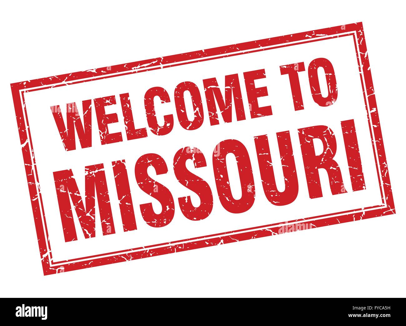 Missouri red square grunge welcome isolated stamp Stock Vector Image ...