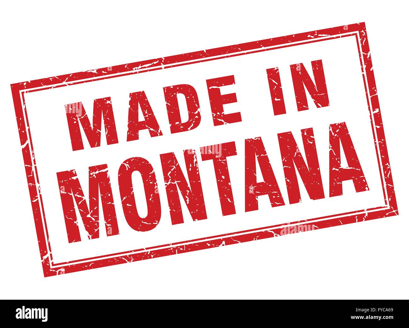 Montana red square grunge made in stamp Stock Vector Image & Art - Alamy