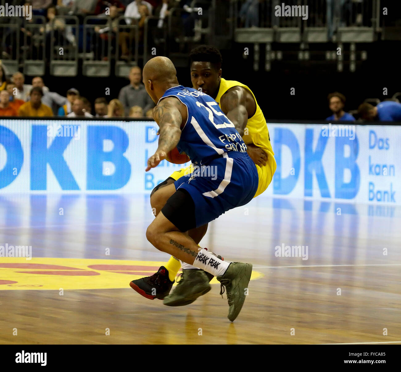 Action from the Berlin Alba v Fraport Skyliners pro-basketball match on ...