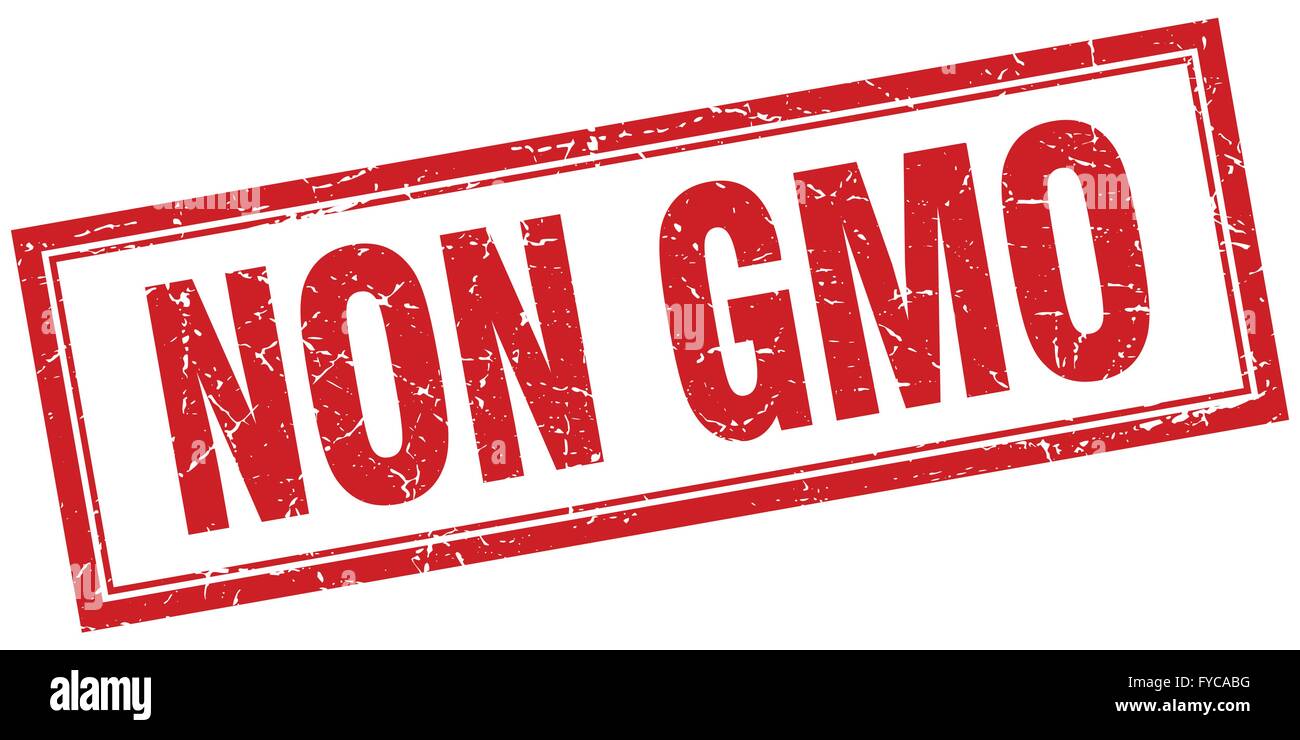 non gmo red square grunge stamp on white Stock Vector Image & Art - Alamy