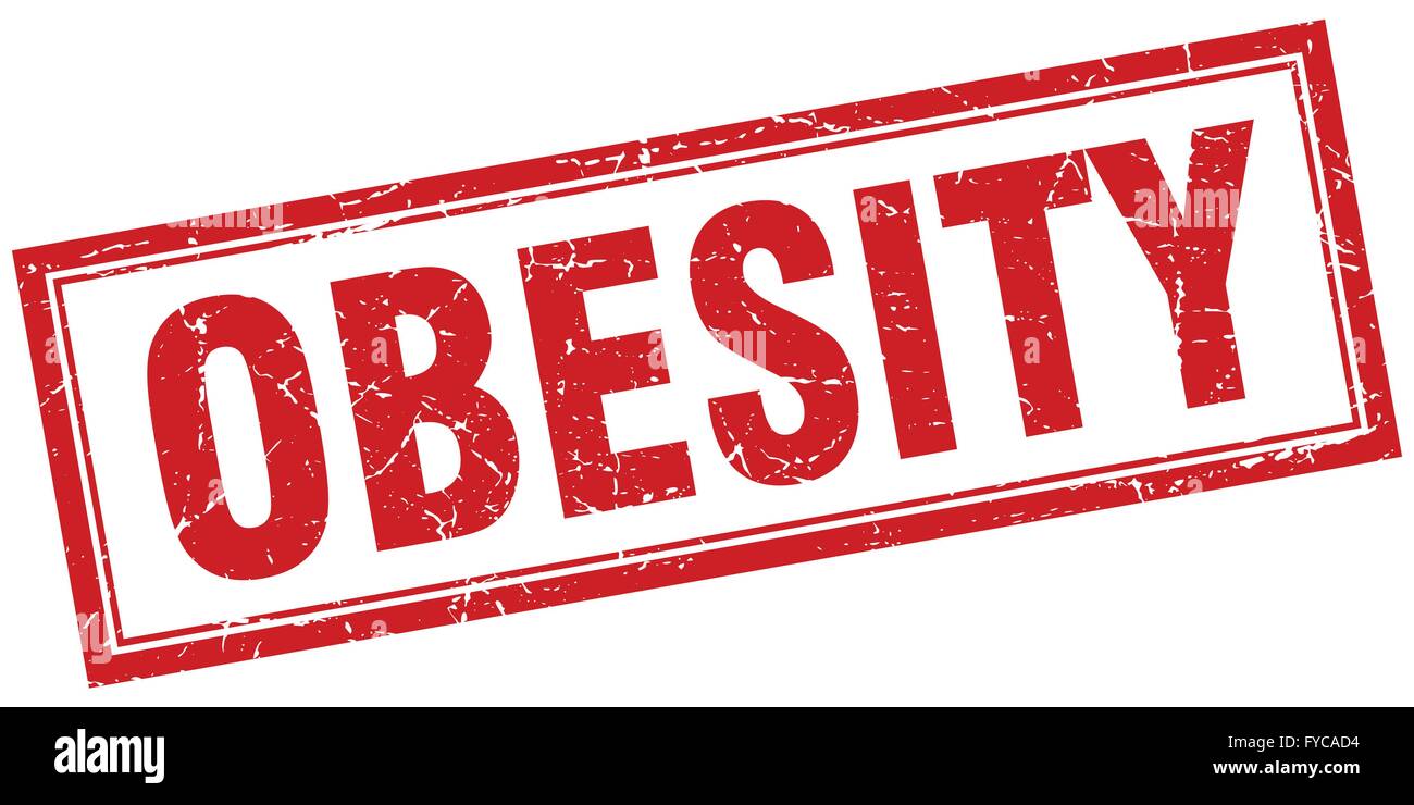 obesity red square grunge stamp on white Stock Vector Image & Art - Alamy