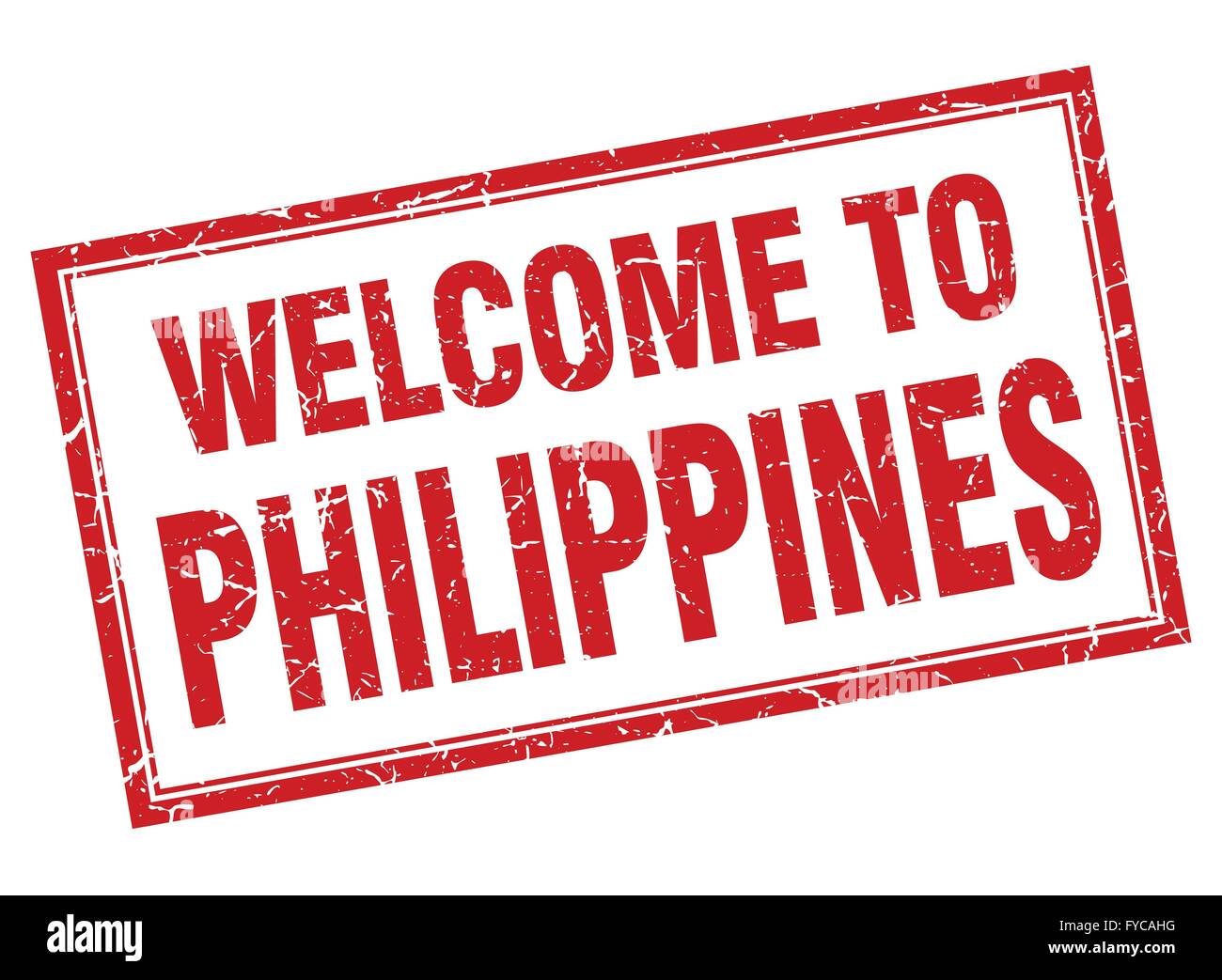 Philippines red square grunge welcome isolated stamp Stock Vector Image ...