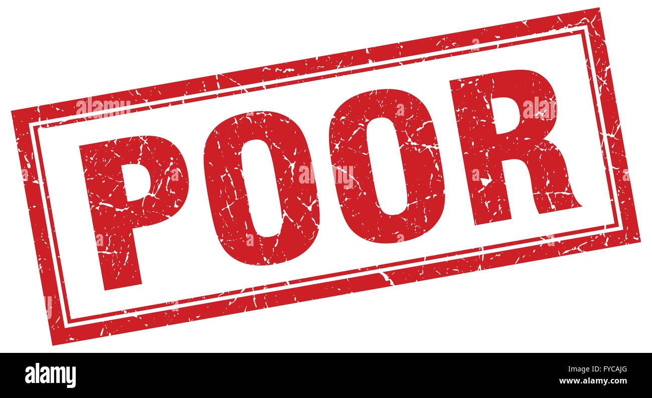 poor red square grunge stamp on white Stock Vector Image & Art - Alamy