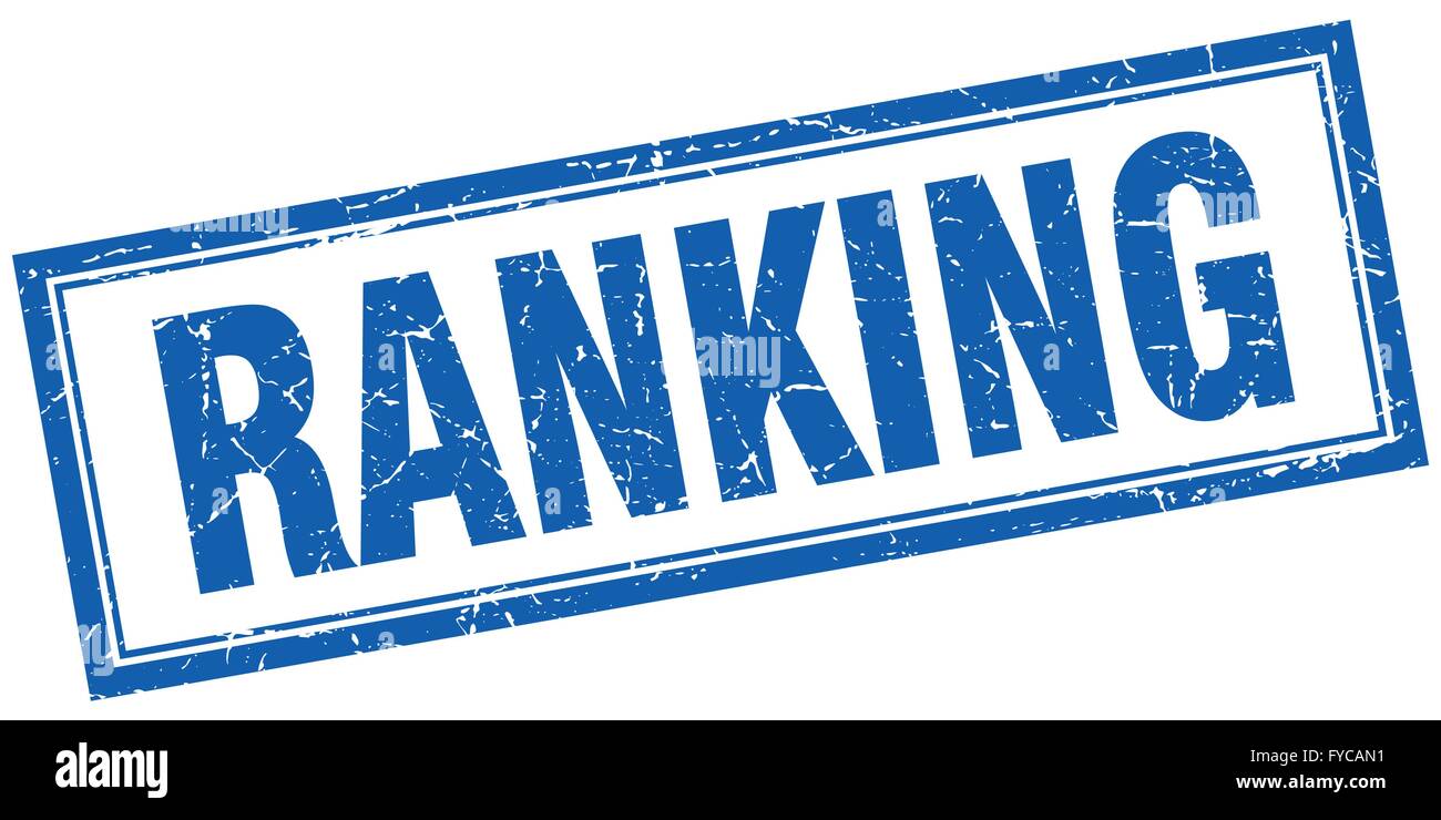 ranking blue square grunge stamp on white Stock Vector Image & Art - Alamy