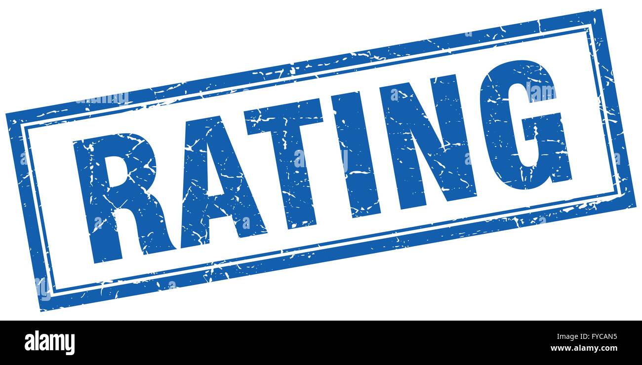 rating blue square grunge stamp on white Stock Vector Image & Art - Alamy