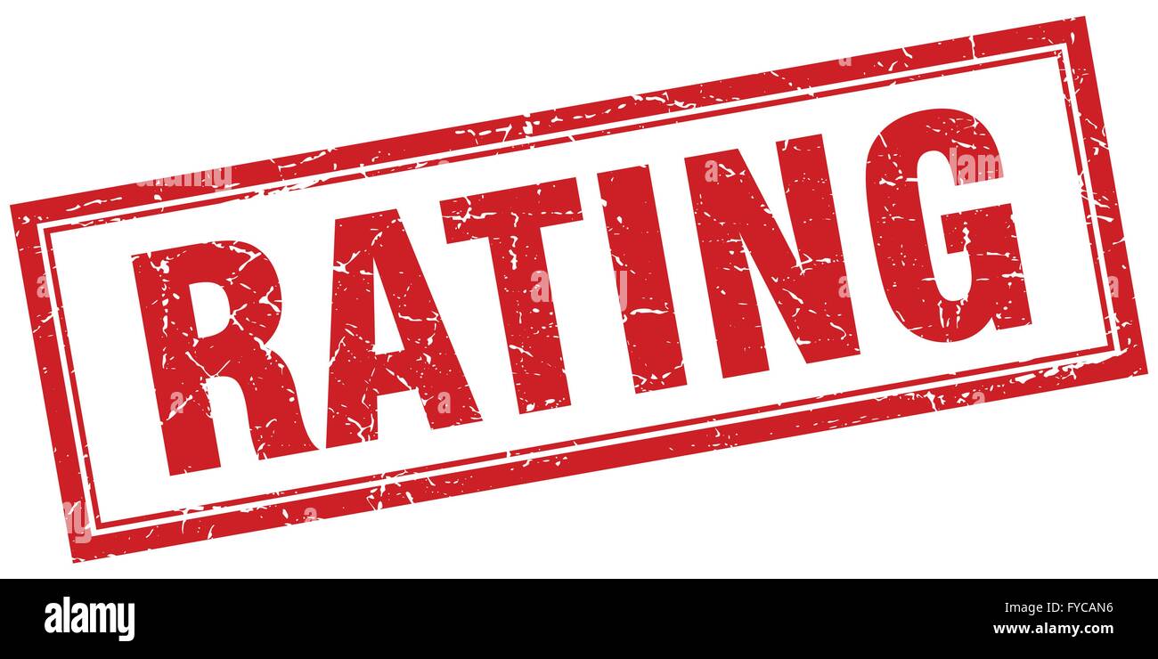 rating red square grunge stamp on white Stock Vector Image & Art - Alamy