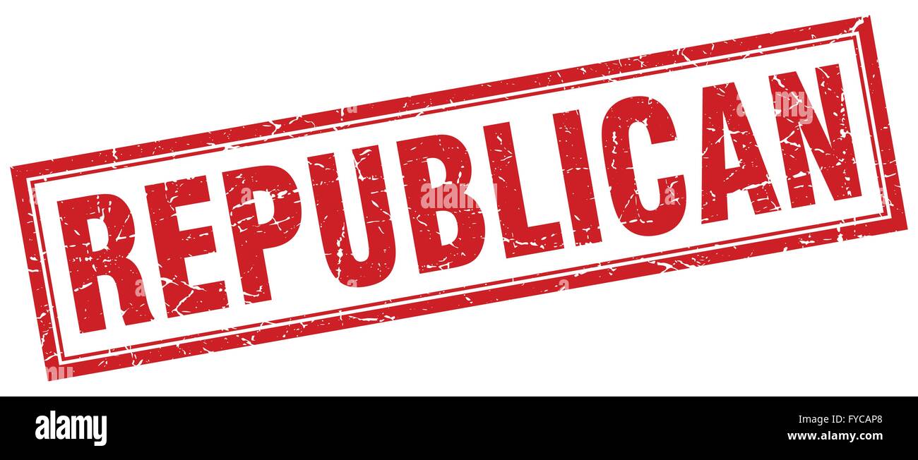 republican red square grunge stamp on white Stock Vector Image & Art ...