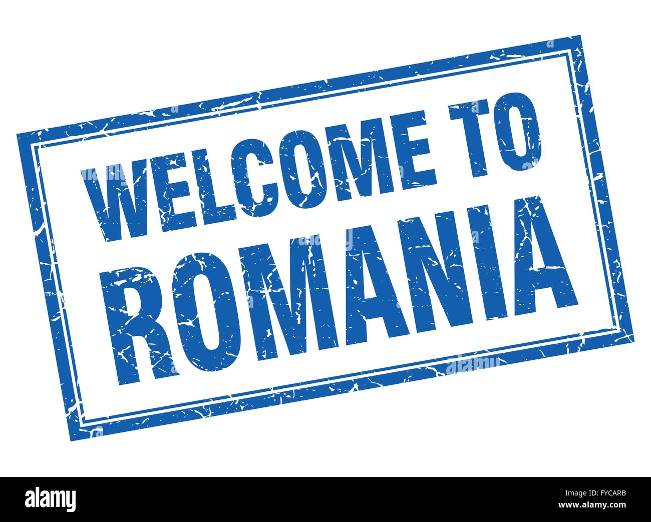 Romania blue square grunge welcome isolated stamp Stock Vector Image ...