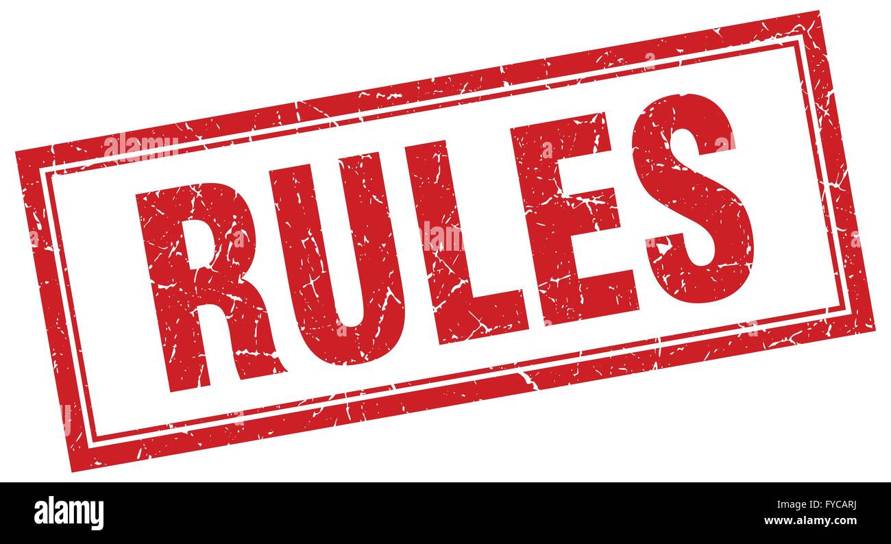 rules red square grunge stamp on white Stock Vector Image & Art - Alamy