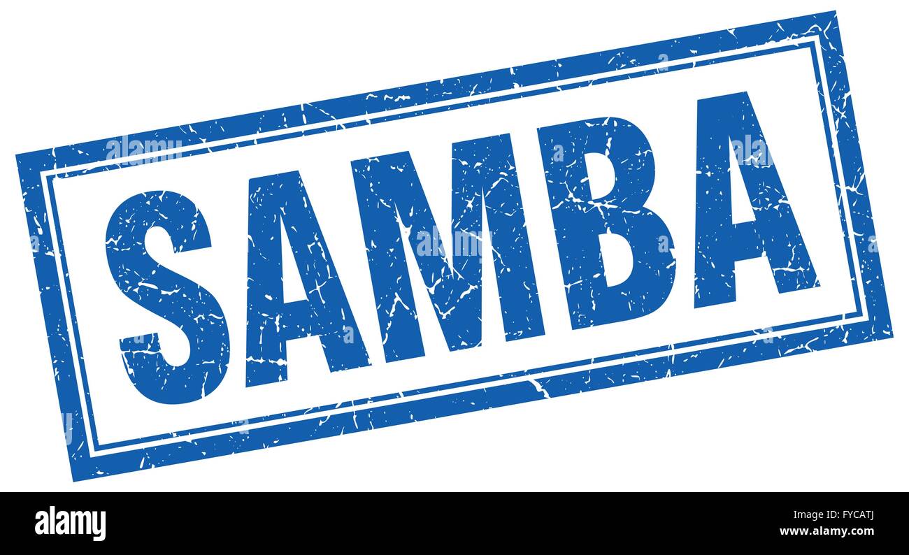 samba blue square grunge stamp on white Stock Vector Image & Art - Alamy
