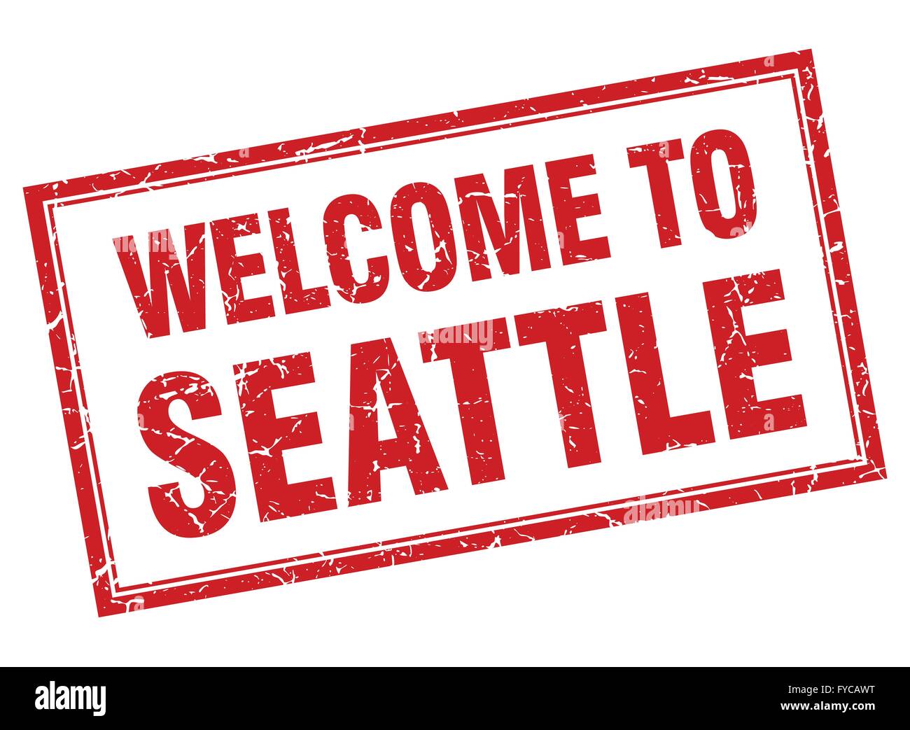 Seattle red square grunge welcome isolated stamp Stock Vector Image ...