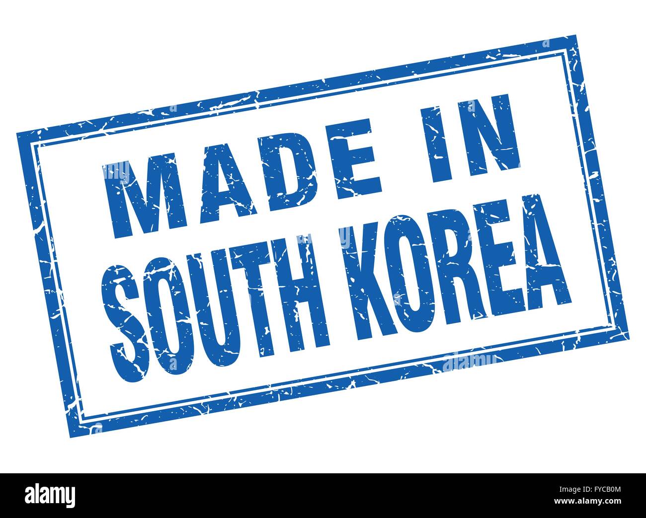 South Korea blue square grunge made in stamp Stock Vector Image & Art ...