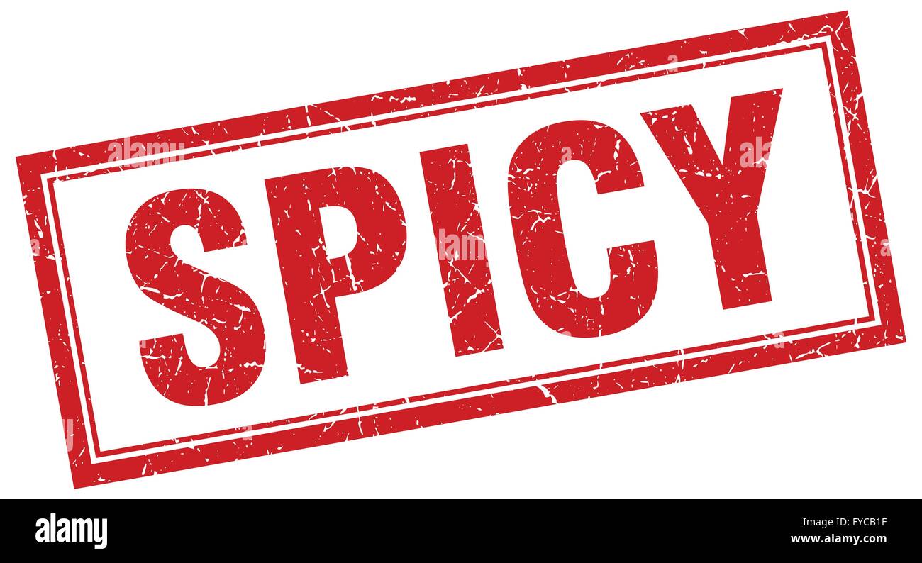 spicy red square grunge stamp on white Stock Vector Image & Art - Alamy