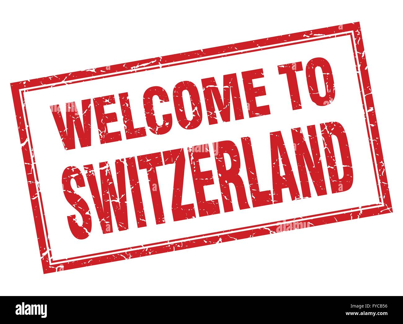 Switzerland red square grunge welcome isolated stamp Stock Vector Image ...