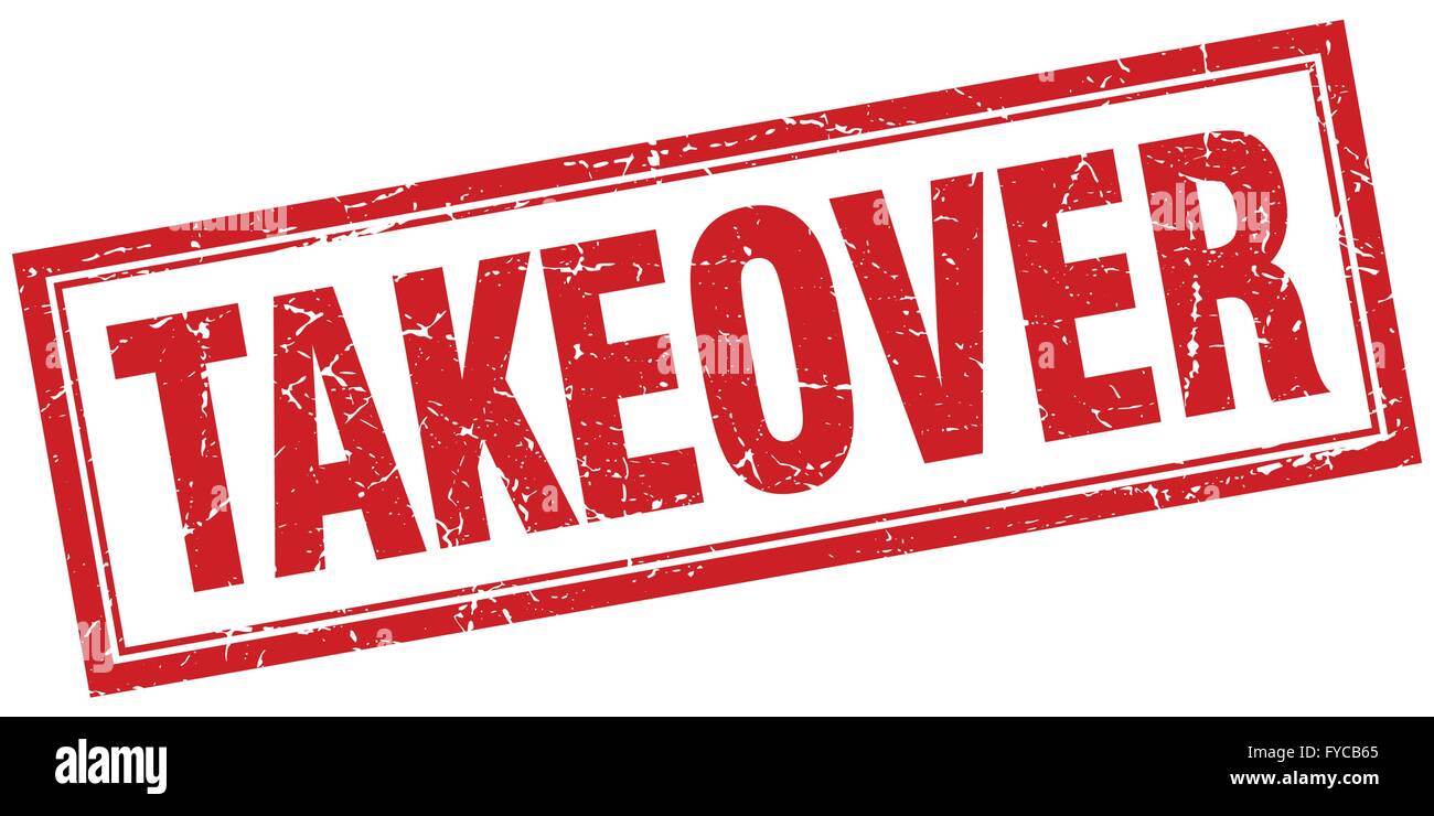 takeover red square grunge stamp on white Stock Vector Image & Art - Alamy