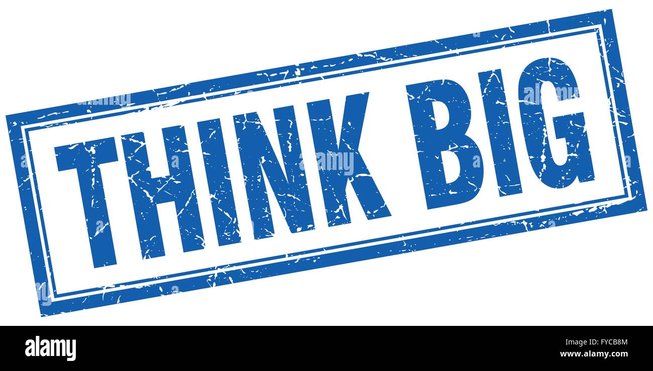 think big blue square grunge stamp on white Stock Vector Image & Art ...