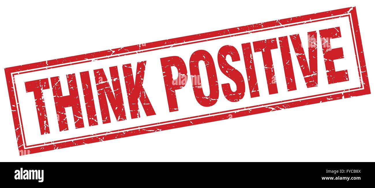think positive red square grunge stamp on white Stock Vector Image ...