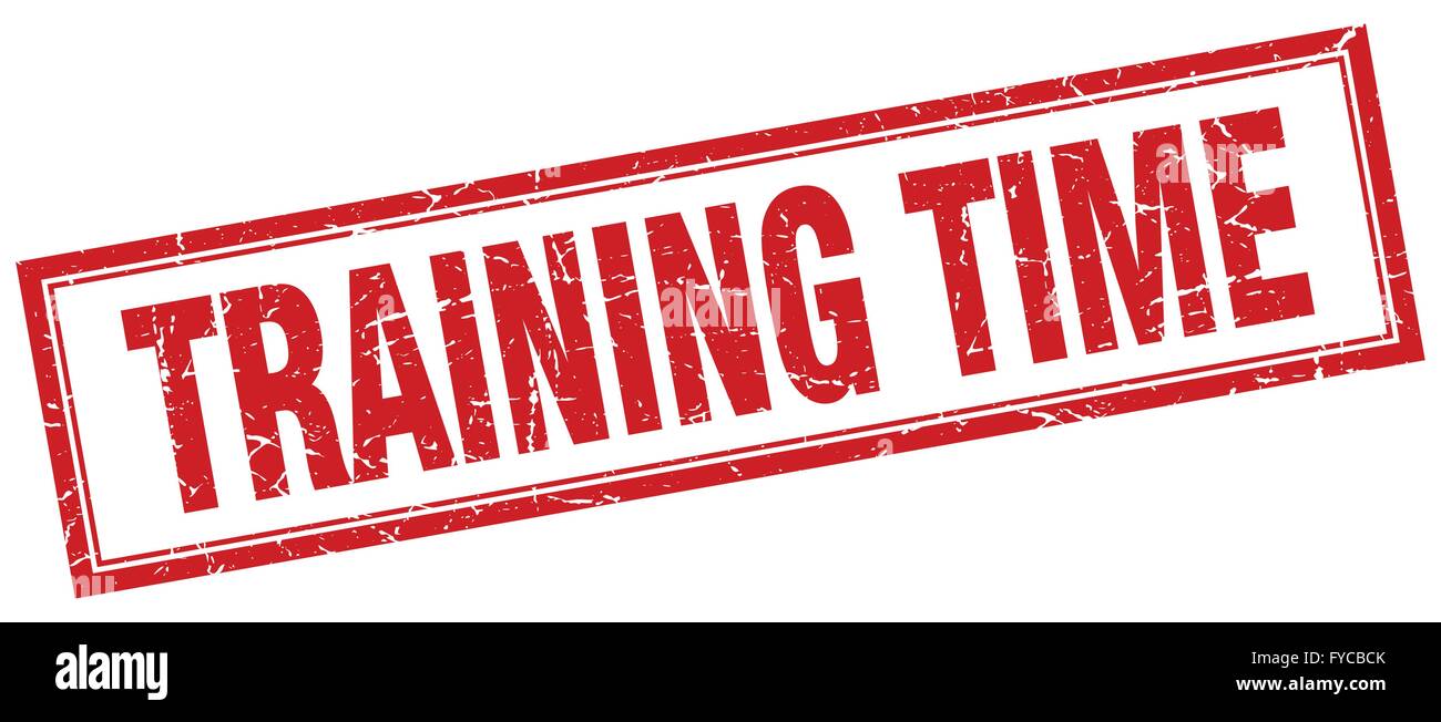 training time red square grunge stamp on white Stock Vector Image & Art ...