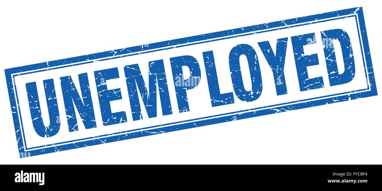 unemployed blue square grunge stamp on white Stock Vector Image & Art ...