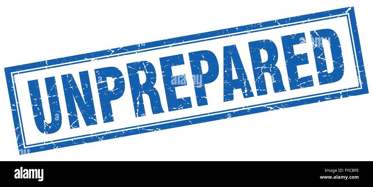 unprepared blue square grunge stamp on white Stock Vector Image & Art ...