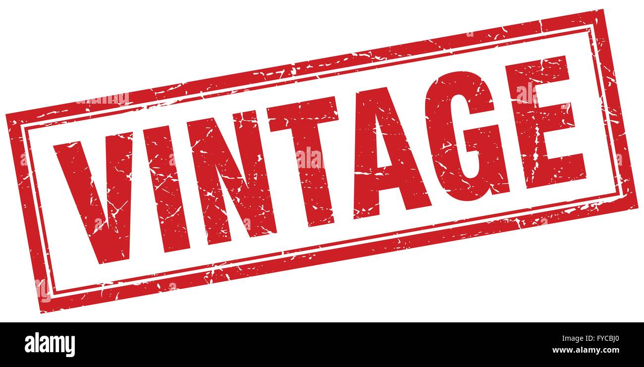 vintage red square grunge stamp on white Stock Vector Image & Art - Alamy