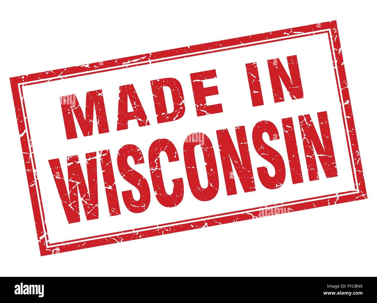 Wisconsin red square grunge made in stamp Stock Vector Image & Art - Alamy