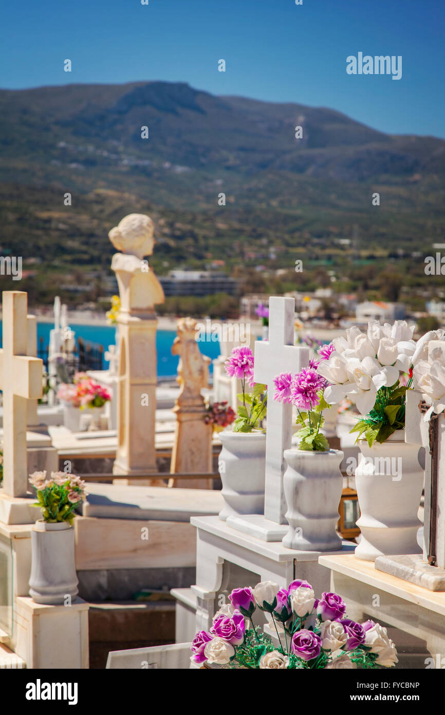 Image of a traditional greek cemetary in Sitia, Crete Stock Photo - Alamy