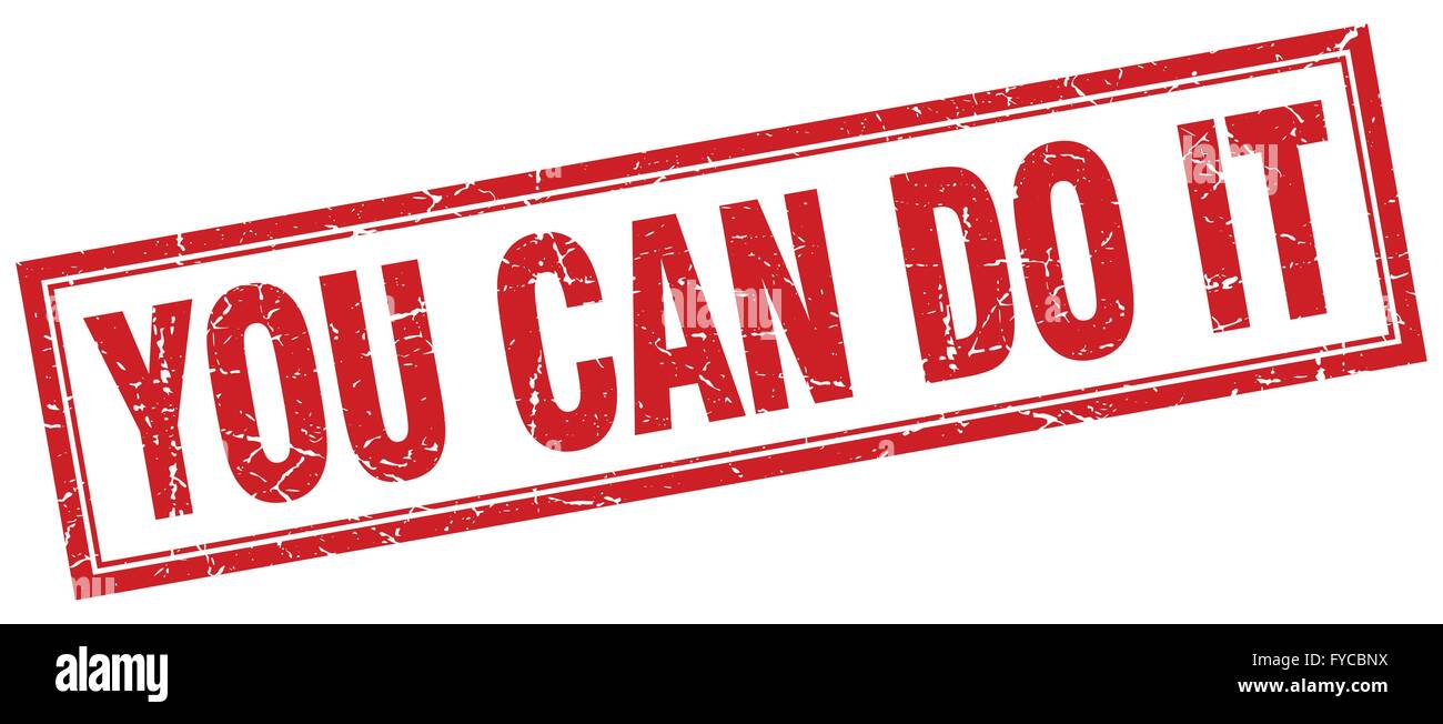 you can do it red square grunge stamp on white Stock Vector Image & Art ...