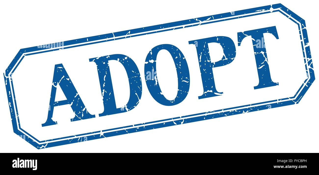 adopt square blue grunge vintage isolated label Stock Vector Image ...