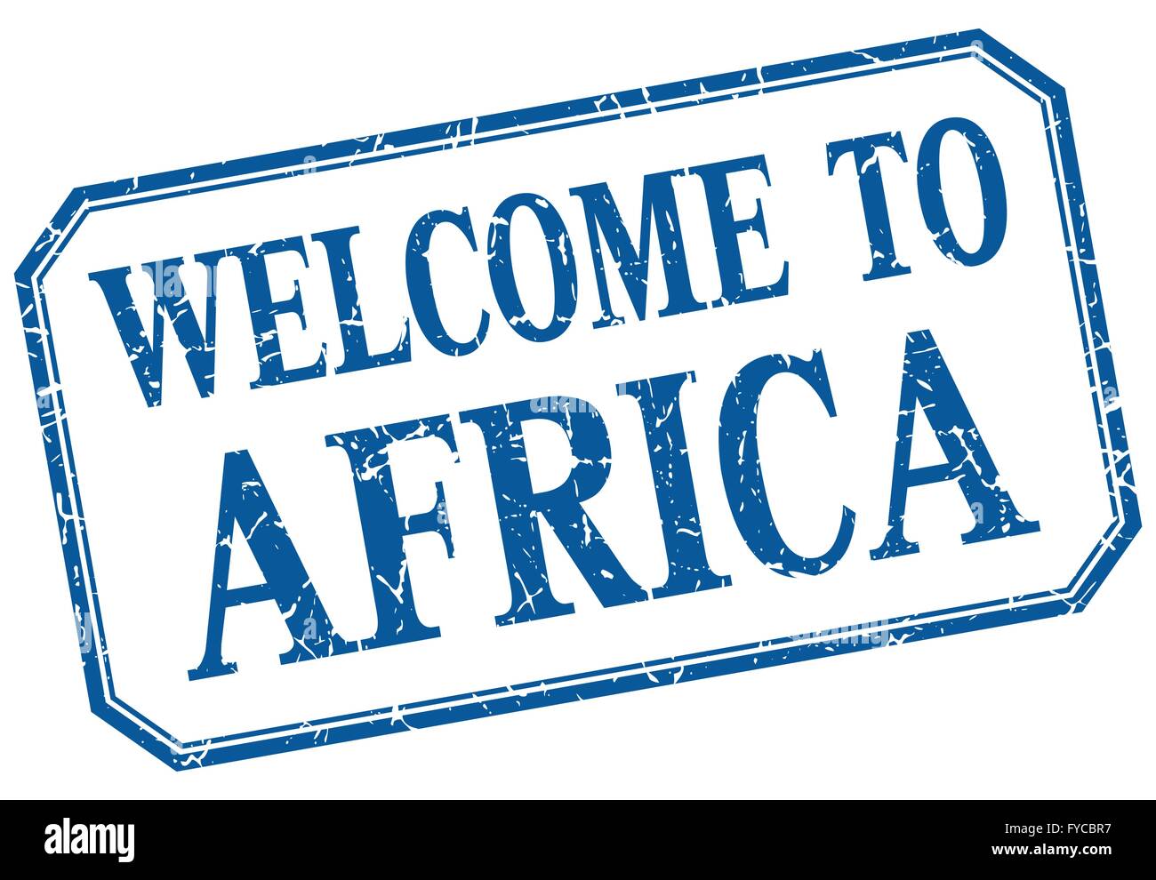Africa - welcome blue vintage isolated label Stock Vector Image & Art ...
