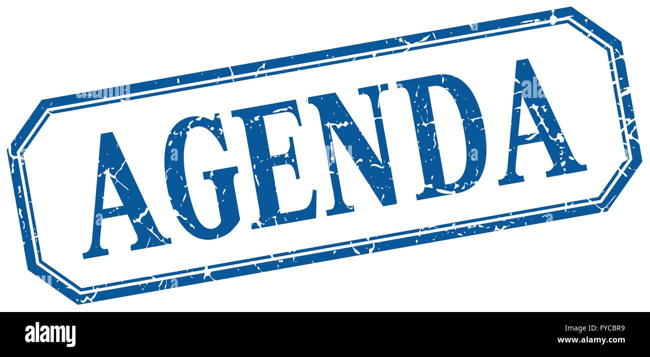 agenda square blue grunge vintage isolated label Stock Vector Image ...