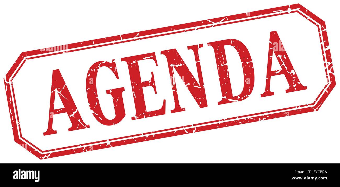agenda square red grunge vintage isolated label Stock Vector Image ...