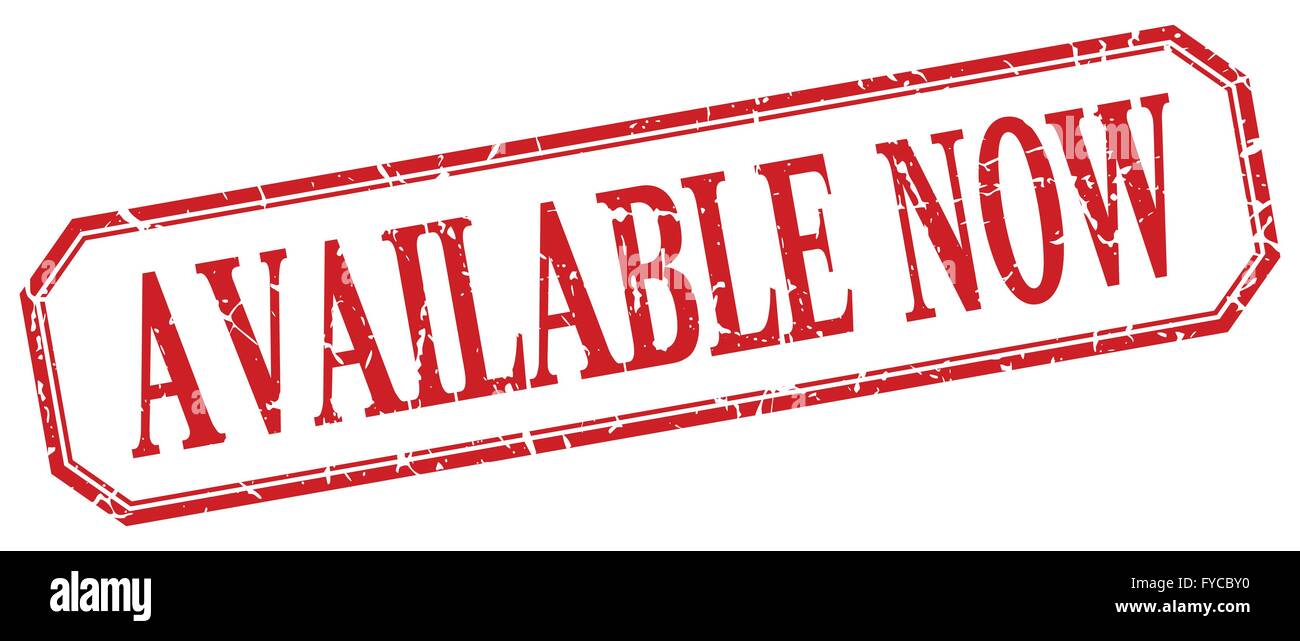 available now square red grunge vintage isolated label Stock Vector Image & Art - Alamy