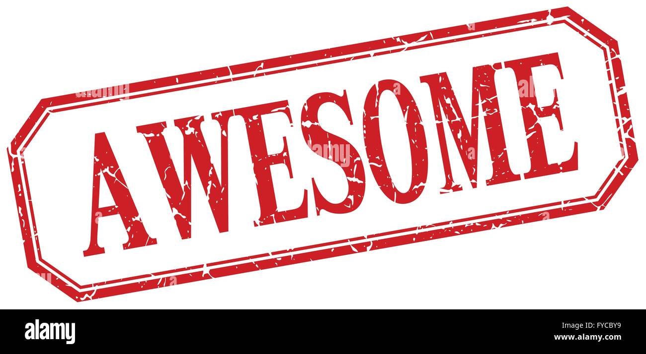 awesome square red grunge vintage isolated label Stock Vector Image ...