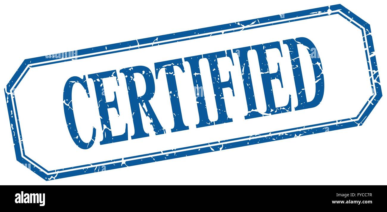 certified square blue grunge vintage isolated label Stock Vector Image ...