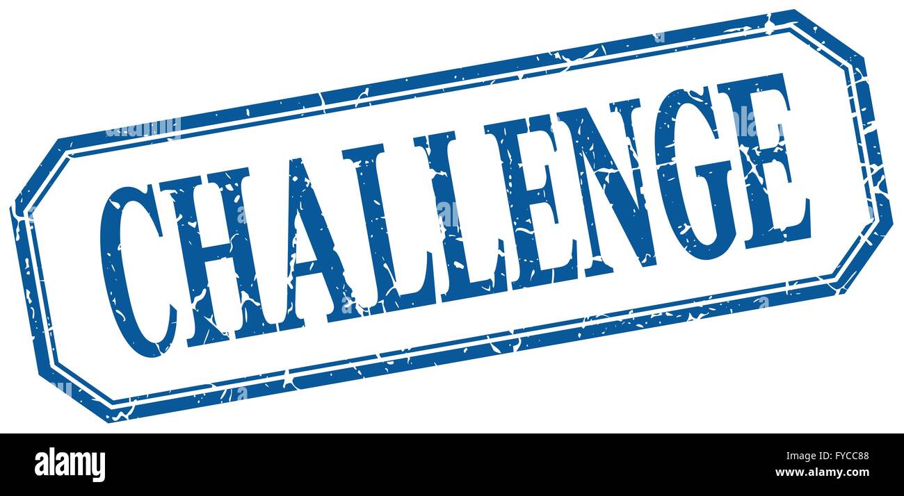 challenge square blue grunge vintage isolated label Stock Vector Image ...