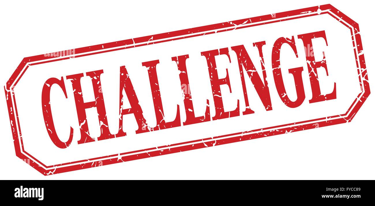 challenge square red grunge vintage isolated label Stock Vector Image ...