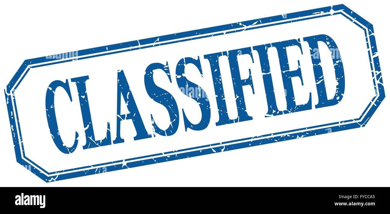 classified square blue grunge vintage isolated label Stock Vector Image ...