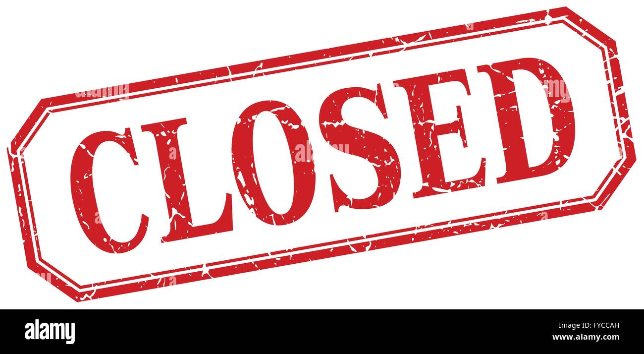 closed square red grunge vintage isolated label Stock Vector Image ...
