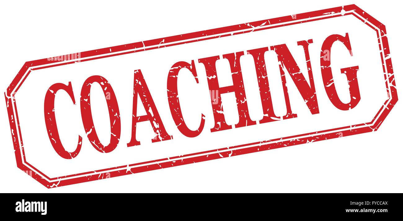coaching square red grunge vintage isolated label Stock Vector Image ...