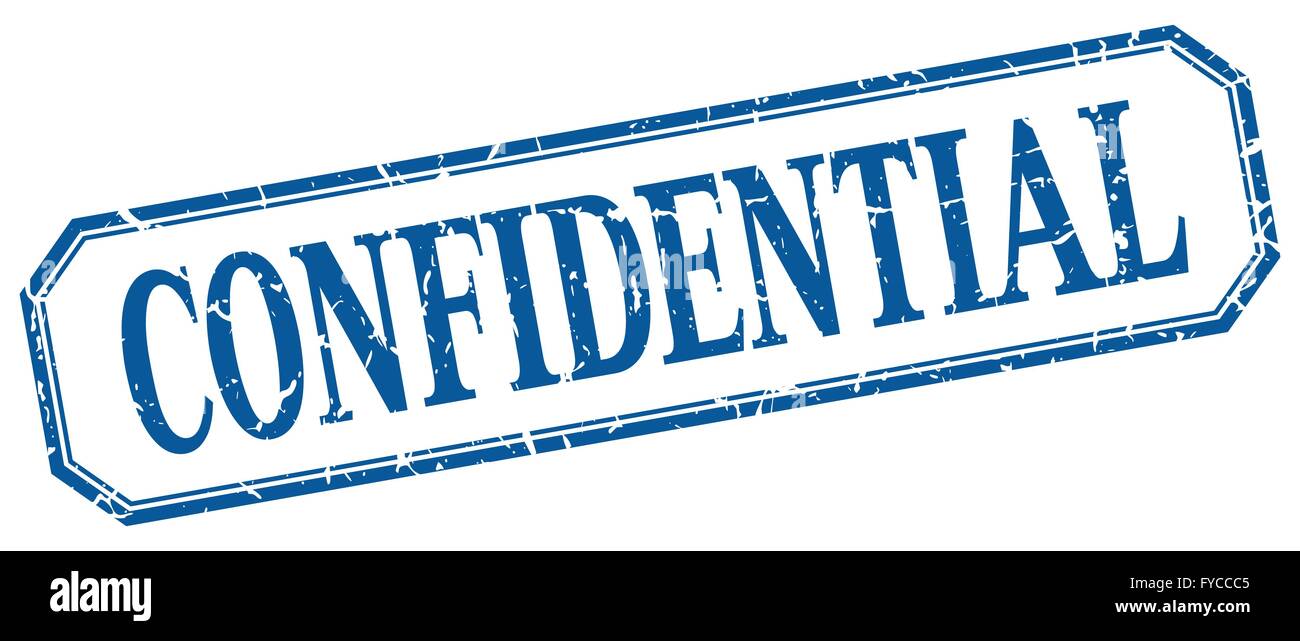 confidential square blue grunge vintage isolated label Stock Vector ...