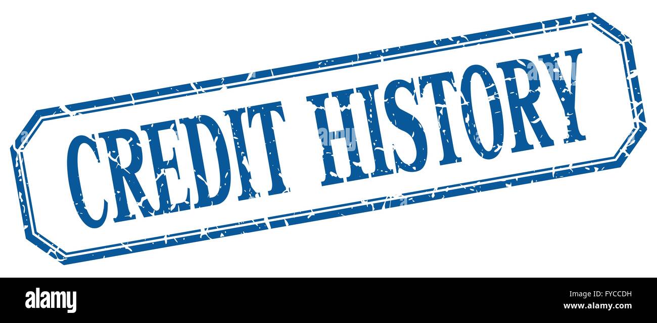 credit history square blue grunge vintage isolated label Stock Vector ...