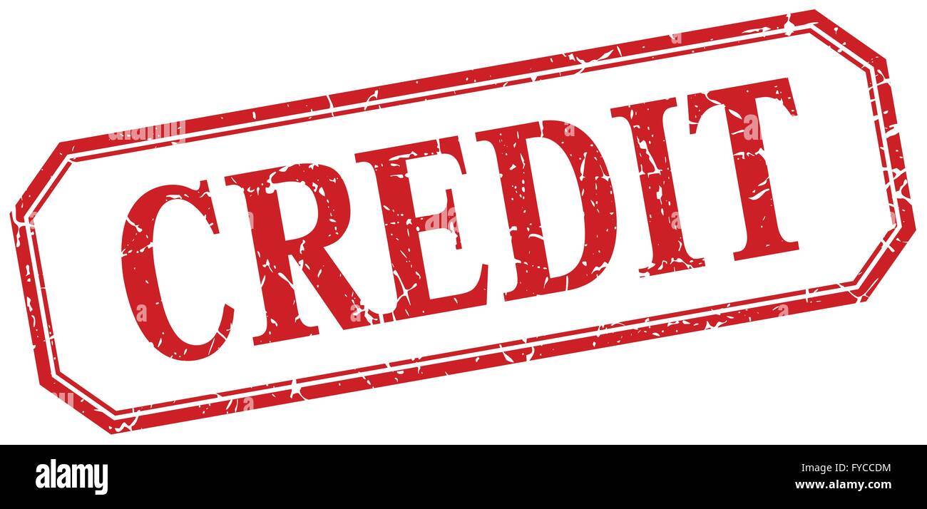 credit square red grunge vintage isolated label Stock Vector Image ...