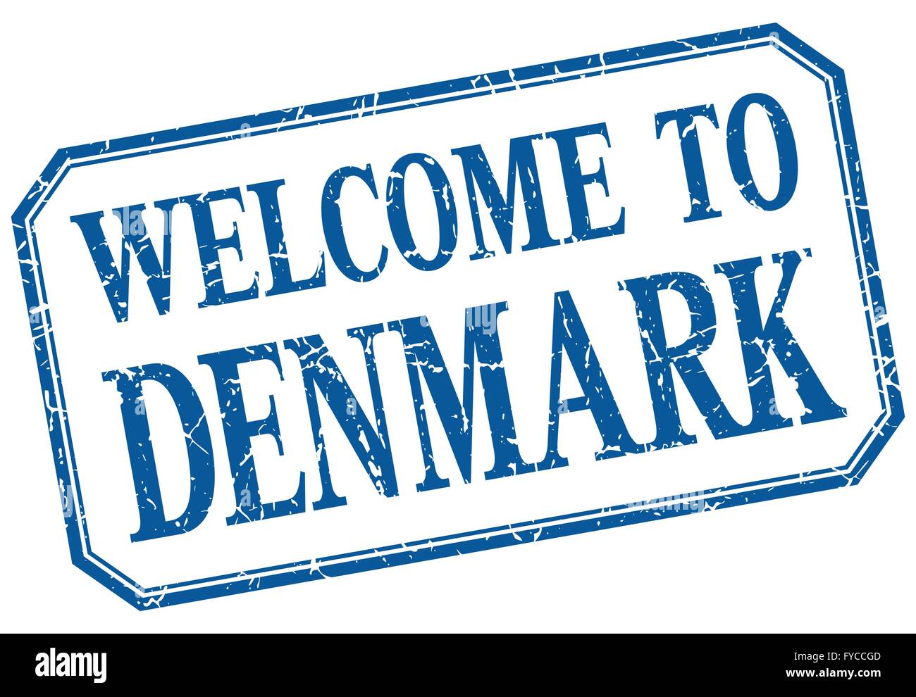 Denmark - welcome blue vintage isolated label Stock Vector Image & Art ...