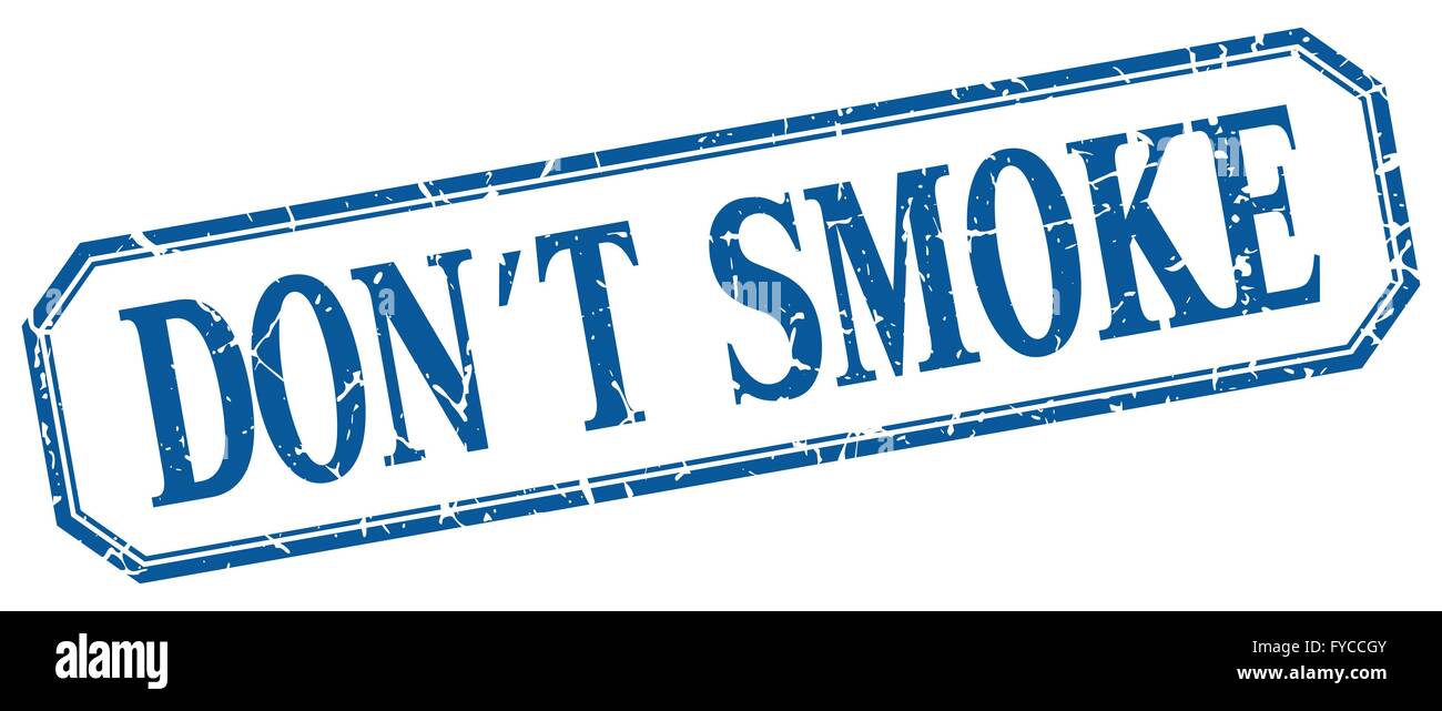 don't smoke square blue grunge vintage isolated label Stock Vector ...