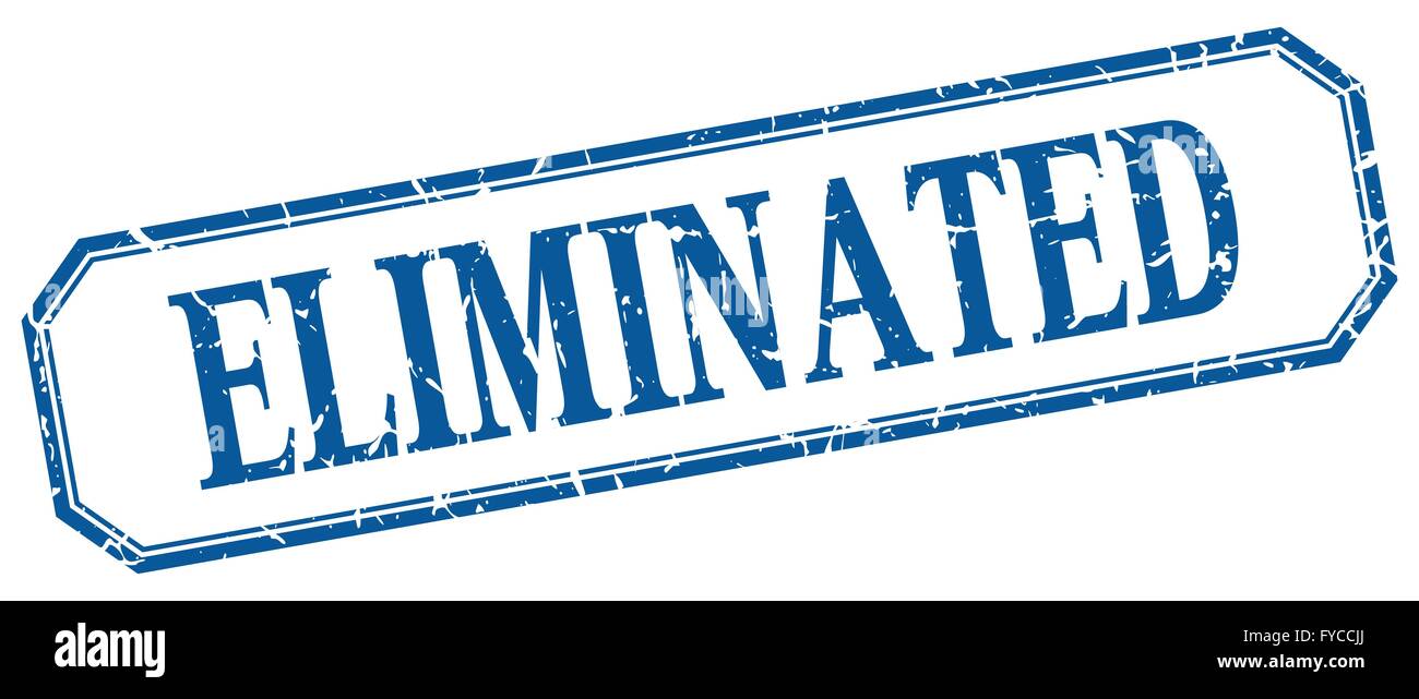 eliminated square blue grunge vintage isolated label Stock Vector Image ...